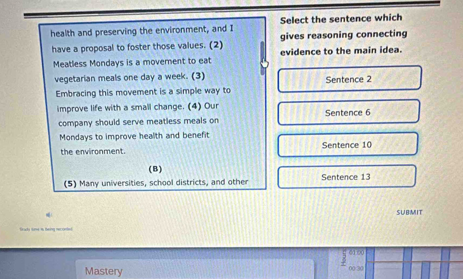 Solved: Select the sentence which health and preserving the environment ...
