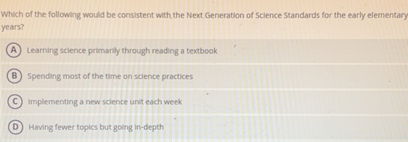 Solved: Which of the following would be consistent with the Next ...