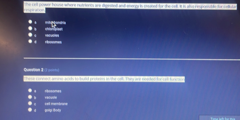 The cell power house where nutrients are digested and energy is created ...