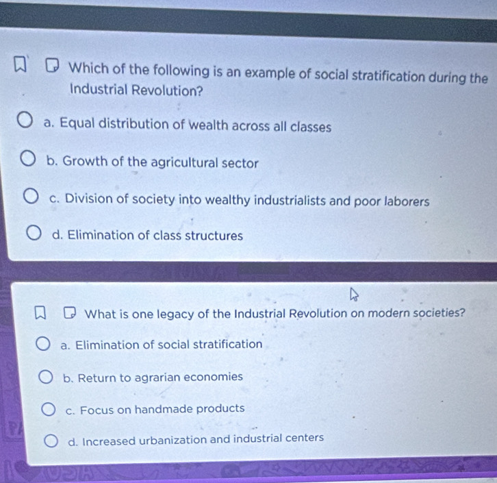 Solved: Which of the following is an example of social stratification ...