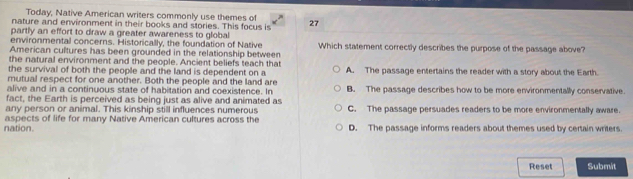 Solved: Today, Native American writers commonly use themes of nature ...