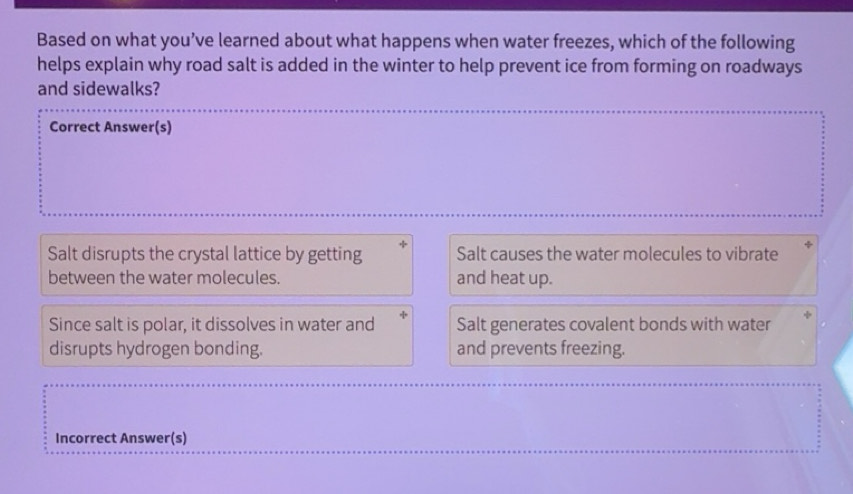 Solved: Based on what you’ve learned about what happens when water ...