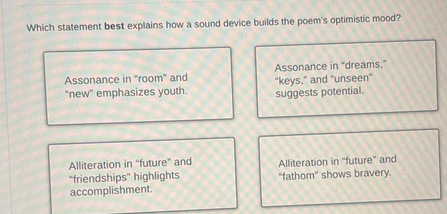 Solved: Which statement best explains how a sound device builds the ...