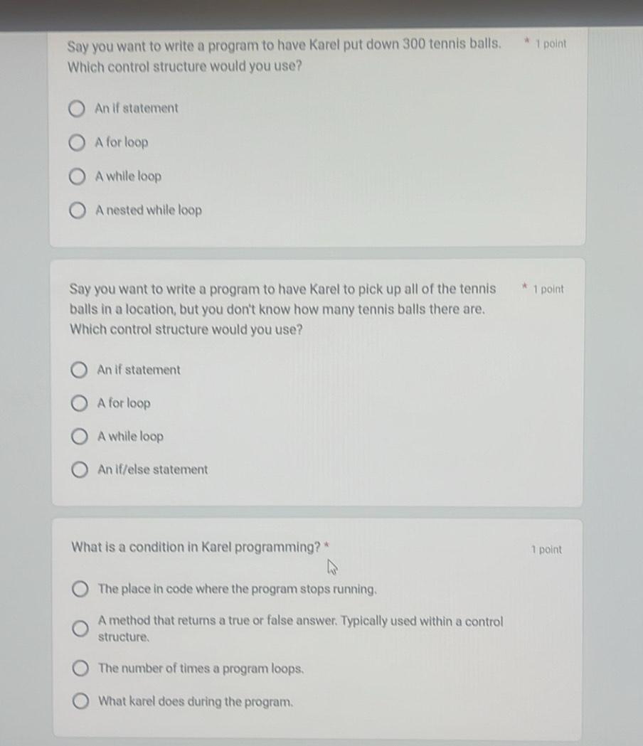 Solved: Say you want to write a program to have Karel put down 300 ...