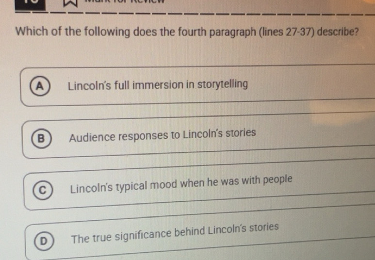 Solved: Which of the following does the fourth paragraph (lines 27-37 ...