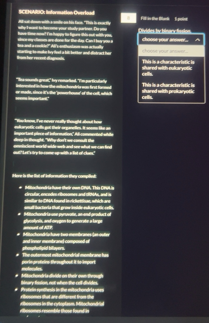 Solved: SCENARIO: Information Overload 8 Fill in the Blank 1 point Ali ...