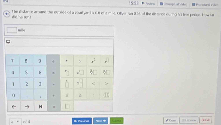 Solved: 1S:53 Review Conceptual Video Procedural Video The distance ...