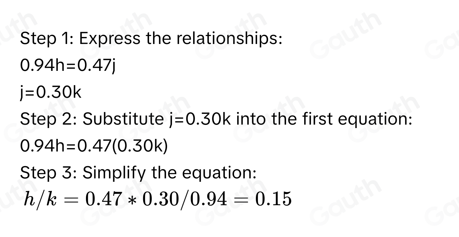 Solved: Example 1-3) For the positive quantities h, jand k, 94% of h is ...