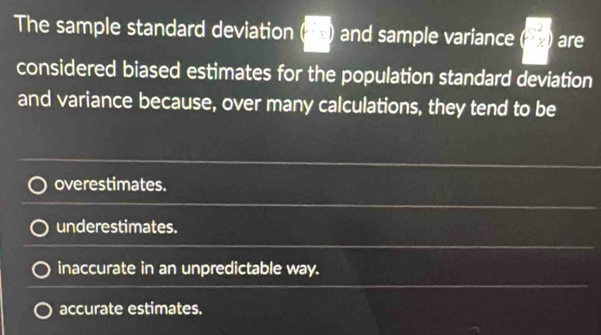 Solved: The sample standard deviation beginpmatrix 3 endpmatrix and sample variance (x^^2 are ...