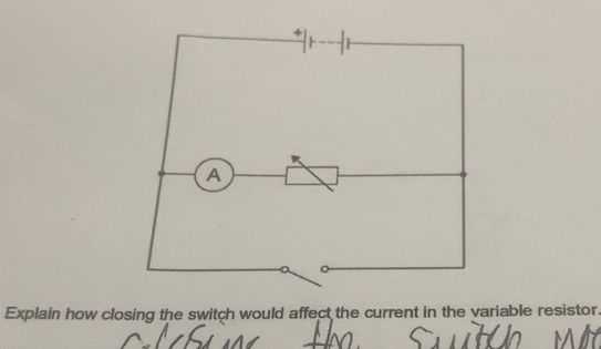 Solved: Explain how closing the switch would affect the current in the ...