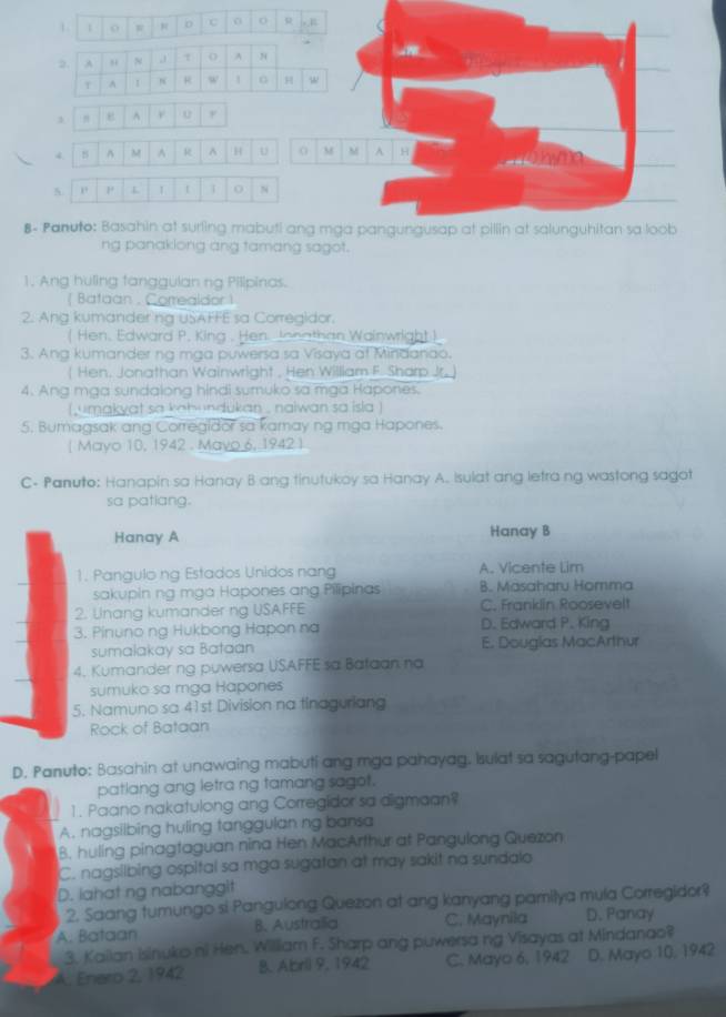 Solved: ng panaklong ang tamang sagot. 1. Ang huling fanggulan ng ...