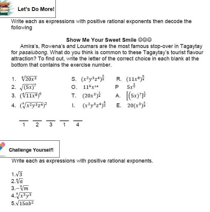 Solved: Let's Do More! Write each as expressions with positive rational ...