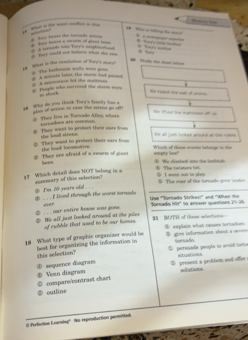Solved: Mastery Teat 14 What is the main conflict in this selection? 19 ...