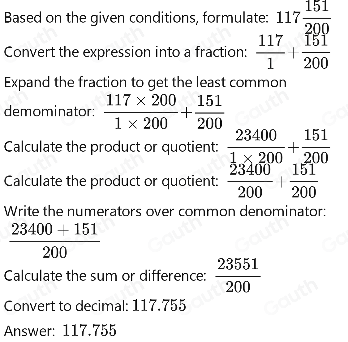 Solved: The result of an experiment was 117 151/200 particles per ...
