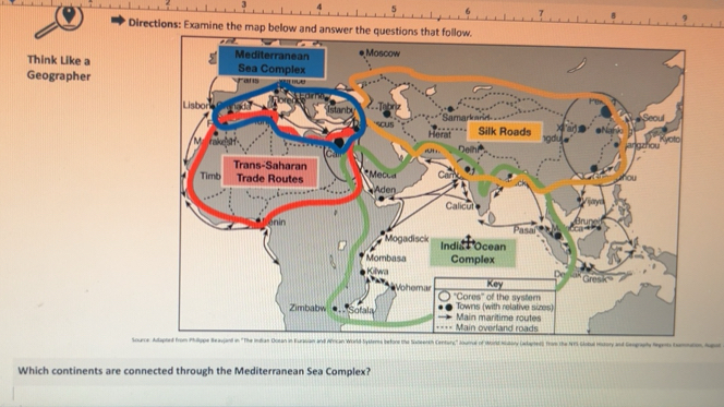 Solved: 3 4 Directions: Examine the map below and answer the questions ...