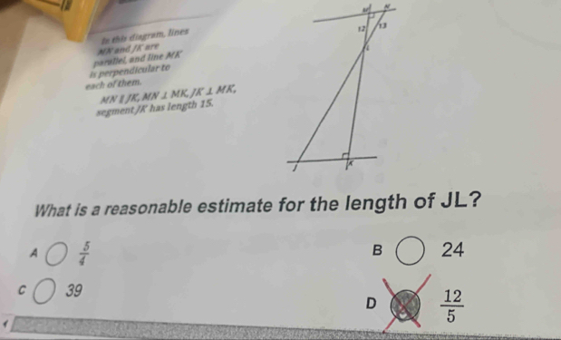 Solved: In this diagram, lines is perpendicular to parallel, and line ...