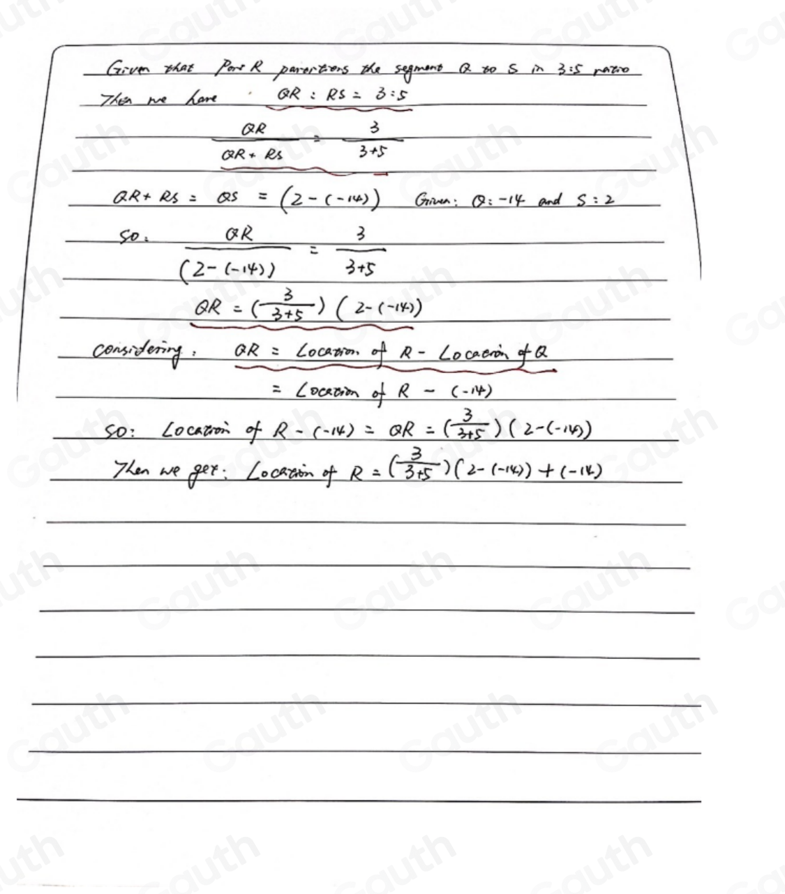 Solved: On a number line, the directed line segment from Q to S has ...