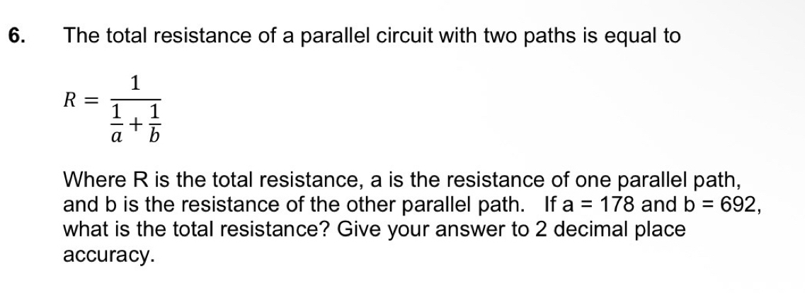 Solved: The total resistance of a parallel circuit with two paths is ...