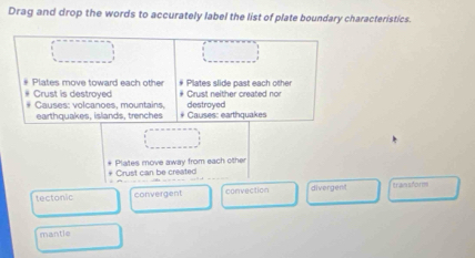 Solved: Drag and drop the words to accurately label the list of plate ...