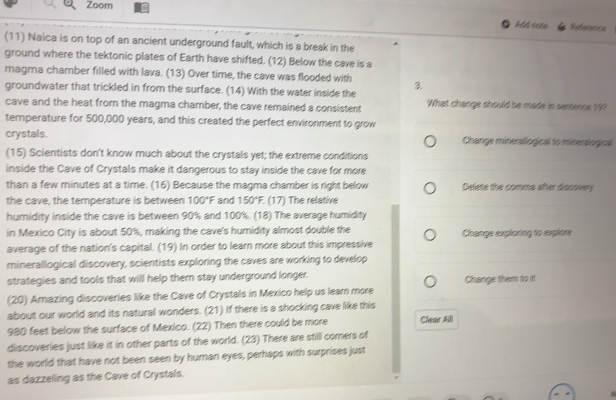 Solved: Zoom Adá note Referenes (11) Naica is on top of an ancient ...
