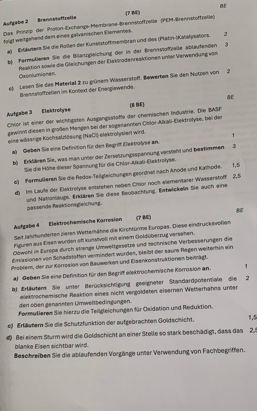 Gelöst:BE (7 BE) Aufgabe 2 Brennstoffzelle Das Prinzip der Proton ...
