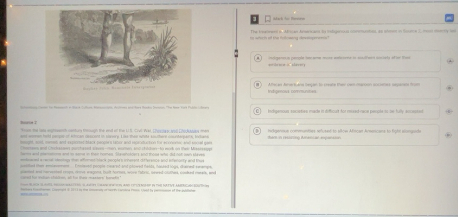 Gelöst:Mark for Revew The treatment of African Americans by indigenous ...