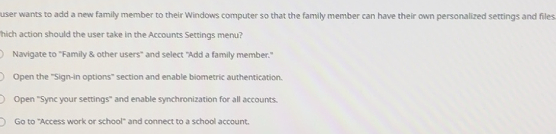 Solved: user wants to add a new family member to their Windows computer ...