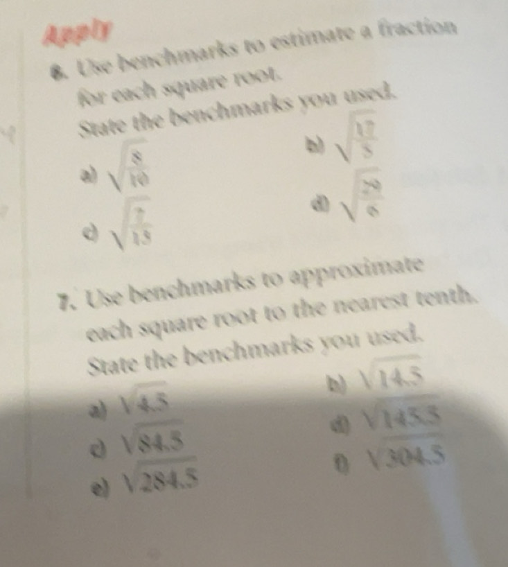 Solved: Apply 6. Use benchmarks to estimate a fraction for each square ...
