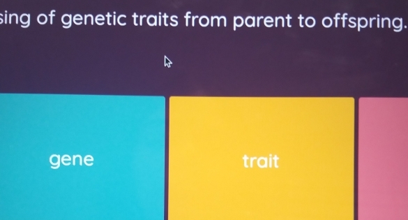 Solved: sing of genetic traits from parent to offspring. gene trait ...