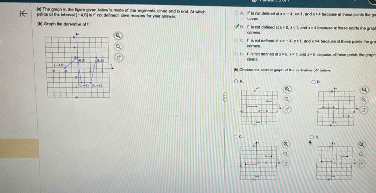 Solved: The graph in the figure given below is made of line segments ...