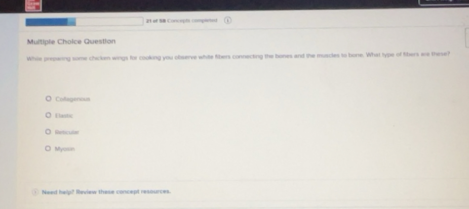 Solved: of SB Concepts completed Multiple Choice Question While preparing some chicken wings for ...