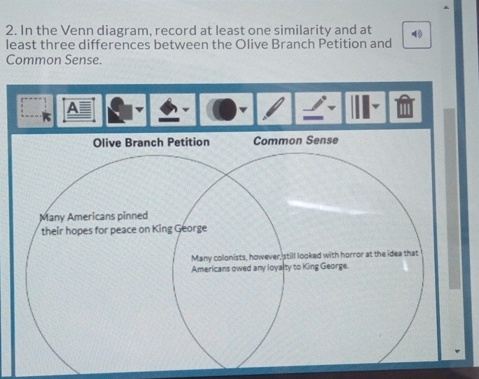 Solved: In the Venn diagram, record at least one similarity and at ...