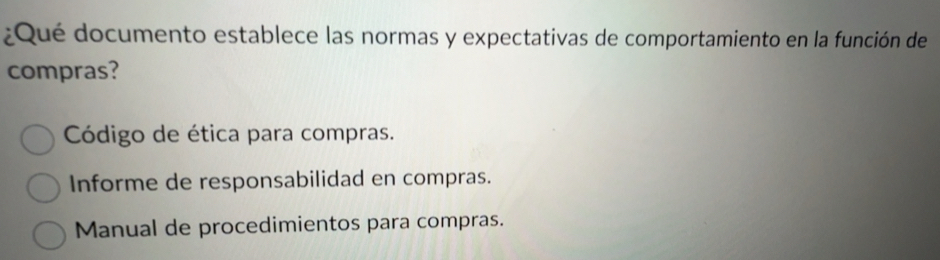 Resuelto:¿Qué documento establece las normas y expectativas de ...