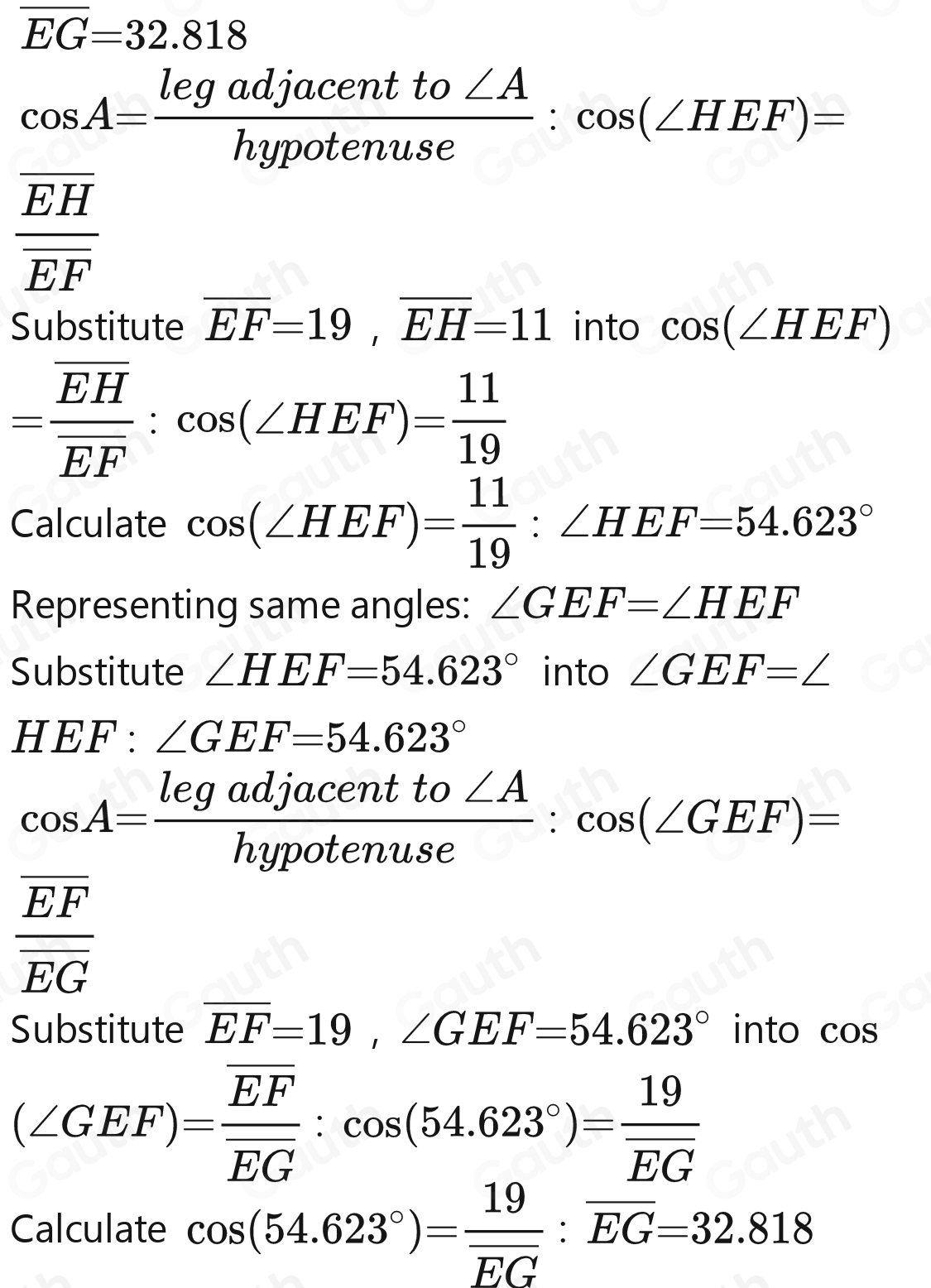 Solved: If EF=19 and EH=11 , what is EG? Write your answer as a whole ...