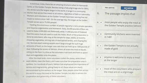 Solved: In Amritsar, India, there lies an amazing structure called Sri ...