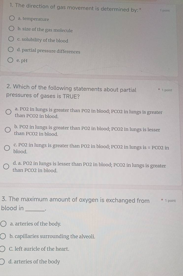 Solved: The direction of gas movement is determined by: * 1 point a ...