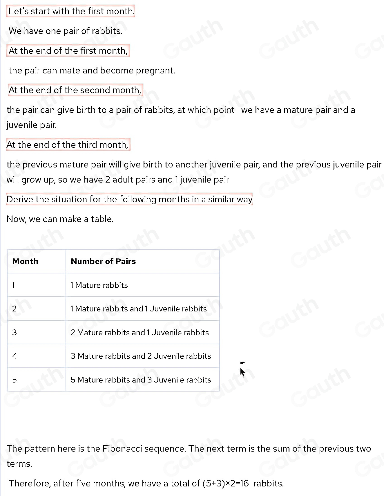 Solved: Start with a pair (male and female) of newly-born rabbits ...