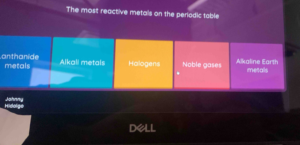 Solved: The most reactive metals on the periodic table anthanide Alkali ...