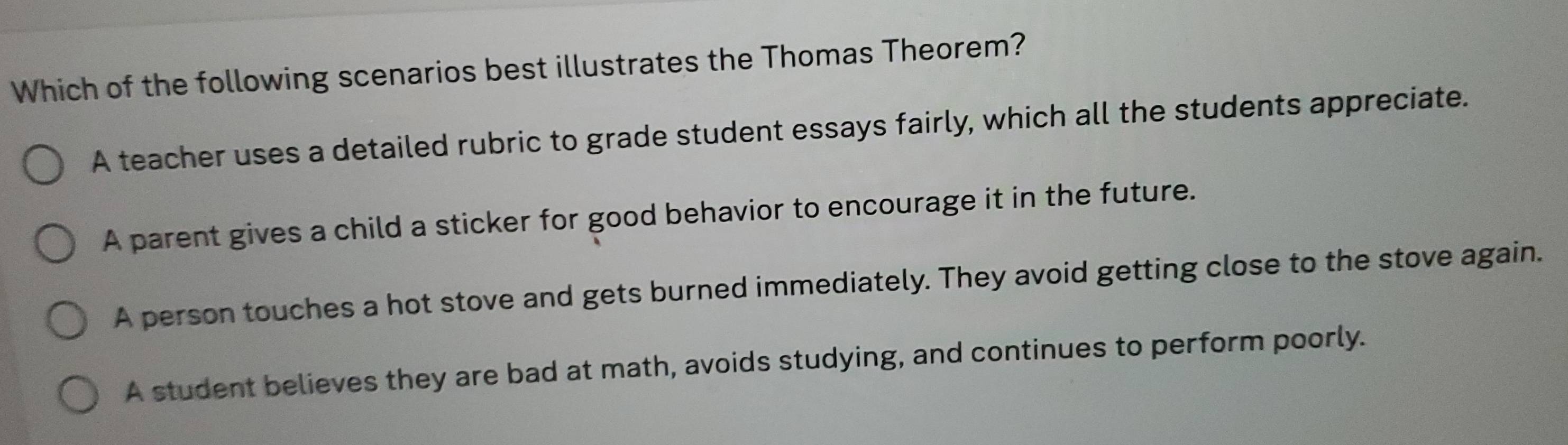 Solved: Which of the following scenarios best illustrates the Thomas ...
