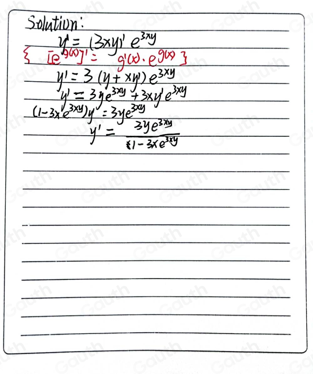 Solved: Which is equivalent to dy/dx taken from the derivative of y=e ...