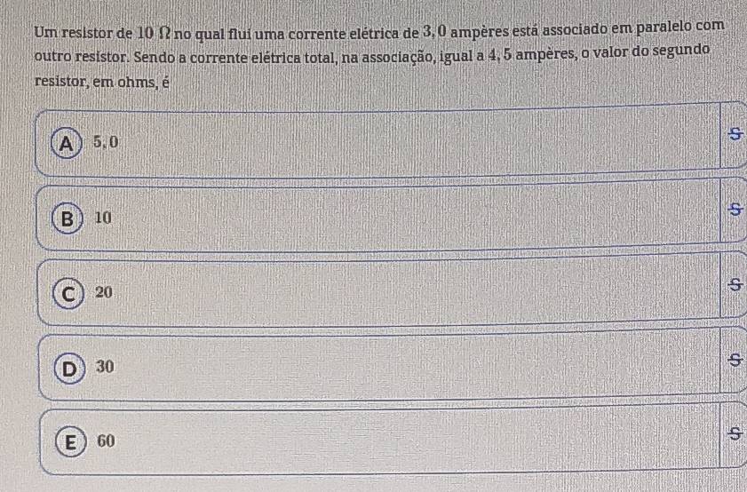 Resolvido:Um resistor de 10 Ω no qual fluí uma corrente elétrica de 3,0 ...