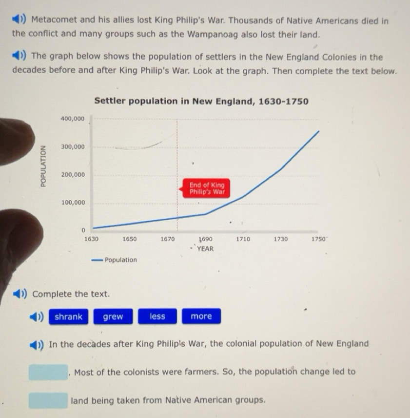 Solved: Metacomet and his allies lost King Philip's War. Thousands of ...