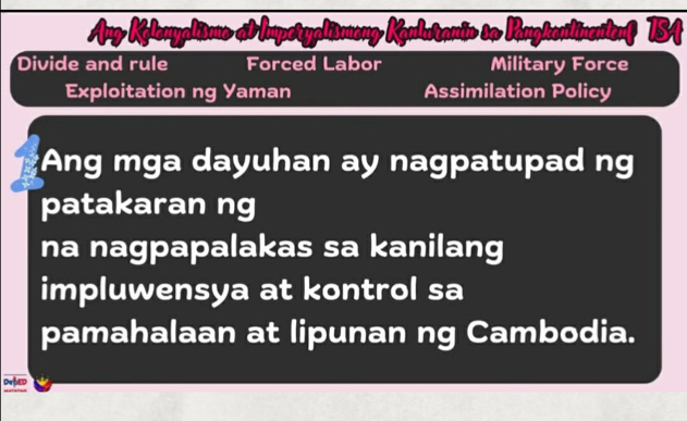 Solved: 18 Divide and rule Forced Labor Military Force Exploitation ng ...