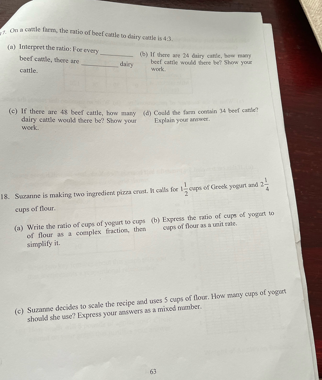 Solved: On a cattle farm, the ratio of beef cattle to dairy cattle is 4 ...