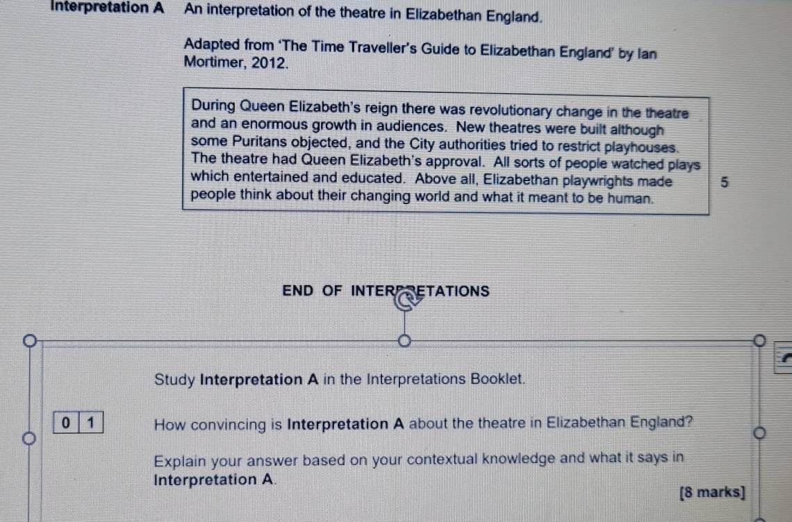 Solved: Interpretation A An interpretation of the theatre in ...