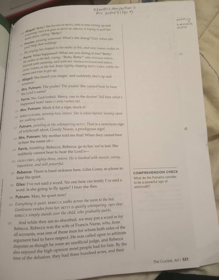 Solved: Abigail: Betty? She hurries to nerry, who is now sitting up and ...