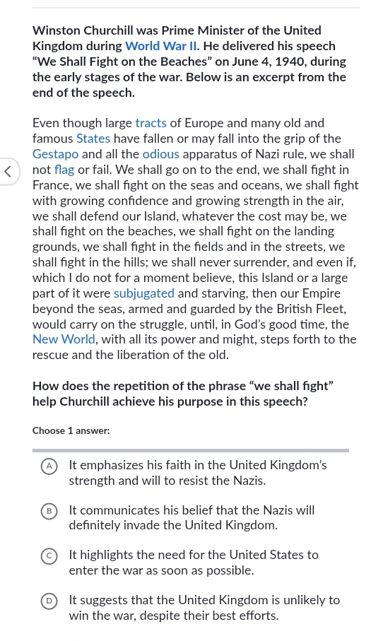 Solved: Winston Churchill was Prime Minister of the United Kingdom ...