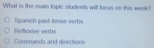 Solved: What is the main topic students will focus on this week ...