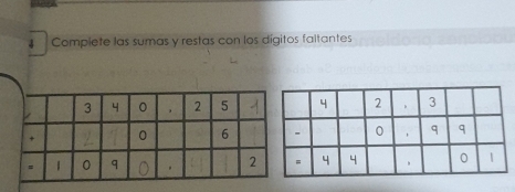 Solved: # Compiete las sumas y restas con los dígitos faltantes [Others]