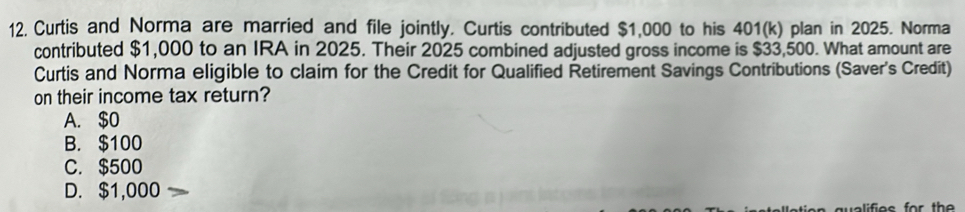 Solved: Curtis and Norma are married and file jointly. Curtis ...